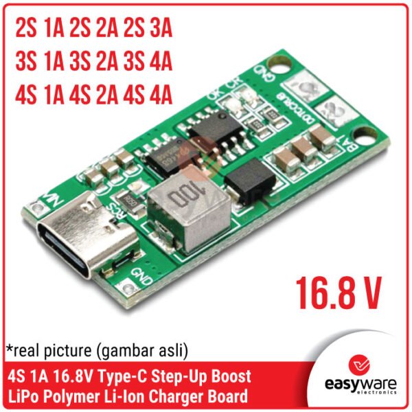Modul Charger Baterai Universal Type C: 2S, 3S, 4S LiPo/Li-Ion Output 8 ...